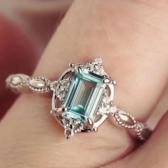 Jewelry | Inlaid Waterish Zircon Stonesize 8 Ring | Poshmark